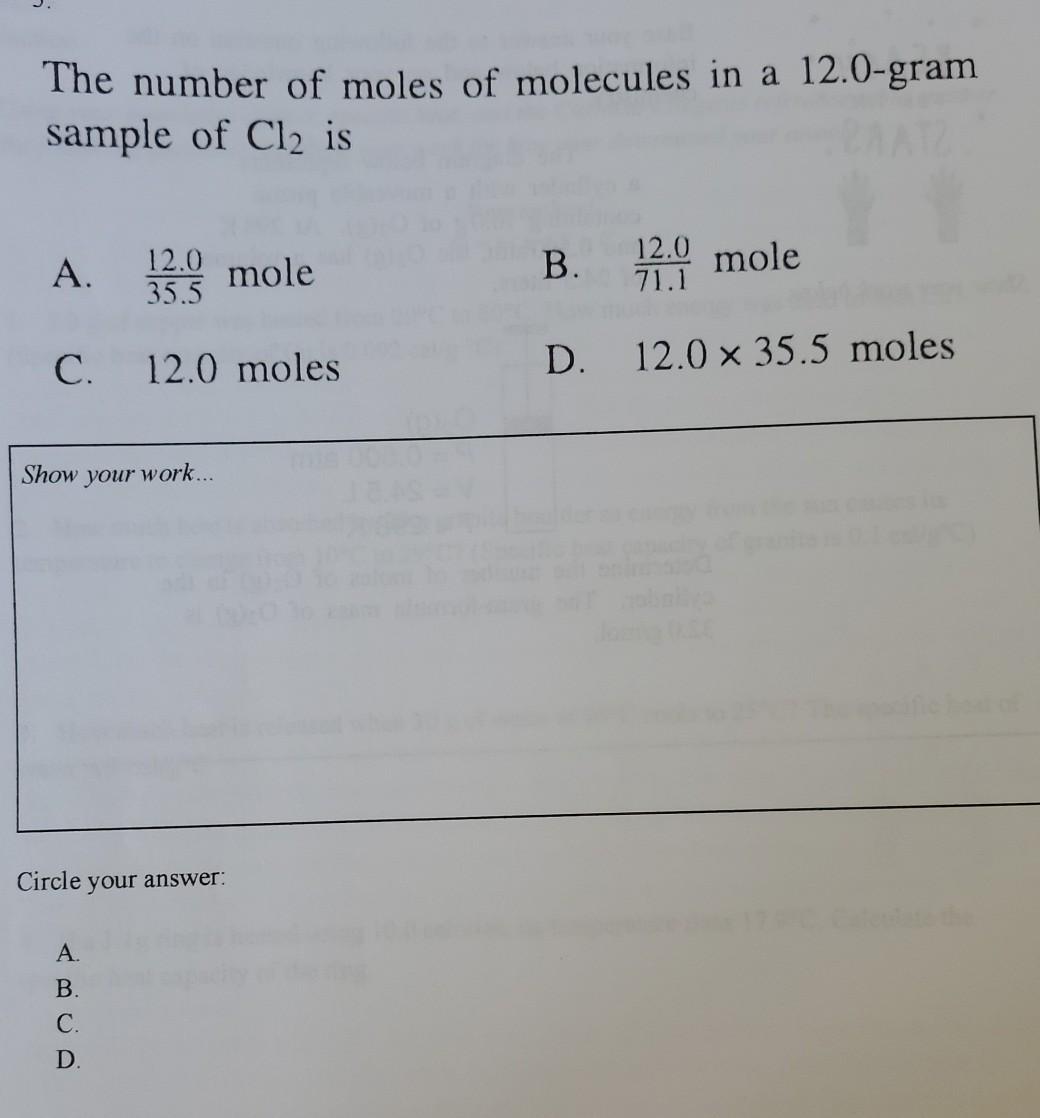 Solved Using your knowledge of mole conversion and the | Chegg.com