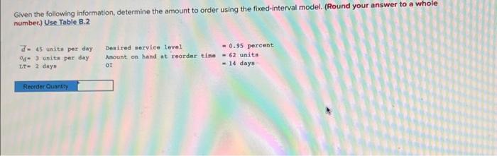 Solved Given the following information, determine the amount | Chegg.com