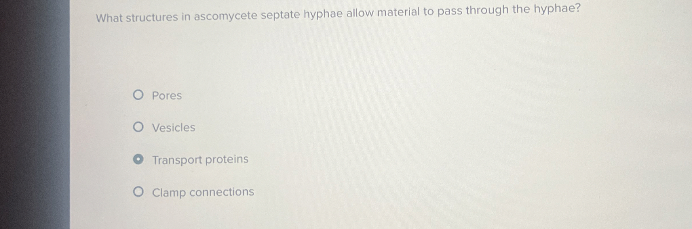 Solved What structures in ascomycete septate hyphae allow | Chegg.com