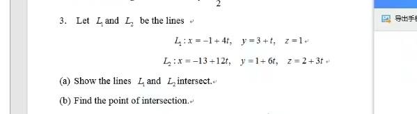 3. Let L1 and L2 be the lines | Chegg.com