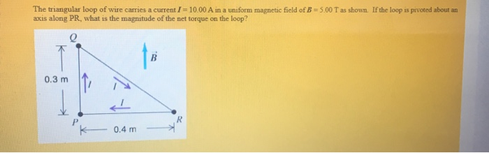 Solved The triangular loop of wire carries a current I = | Chegg.com