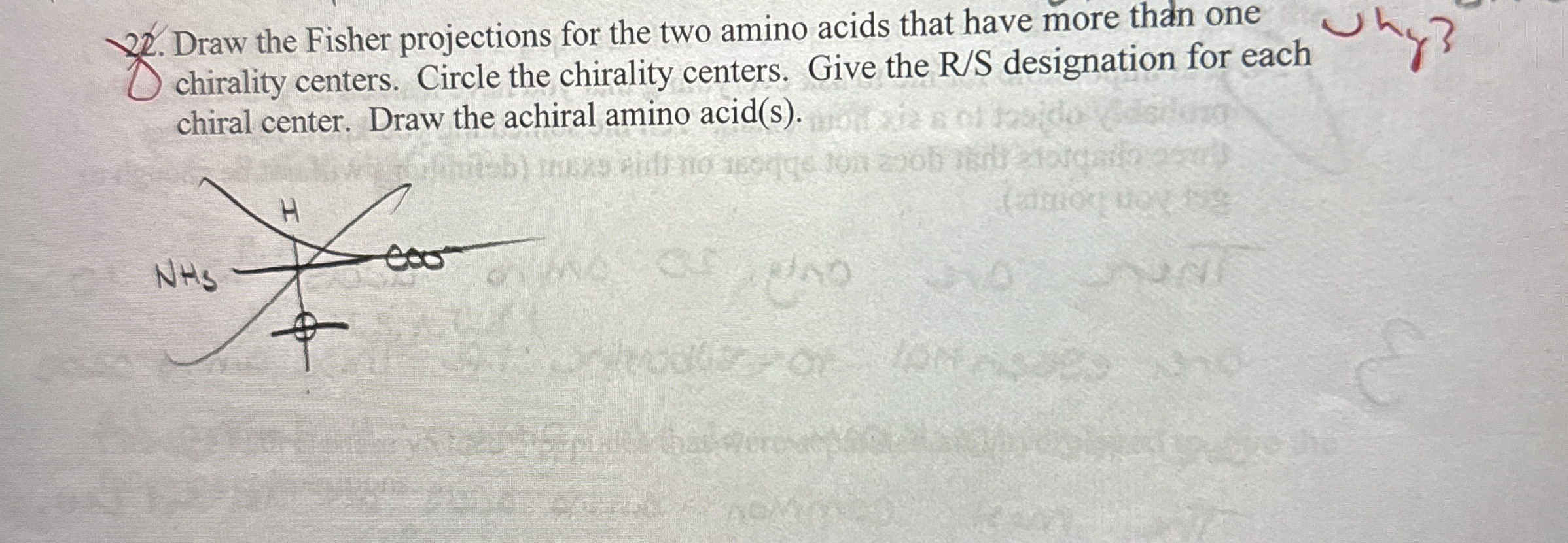 Solved Draw the Fisher projections for the two amino acids | Chegg.com