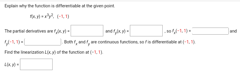Solved Explain why the function is differentiable at the | Chegg.com