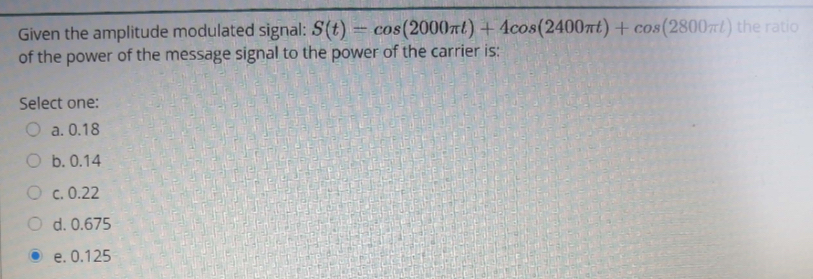 Given the amplitude modulated signal: | Chegg.com