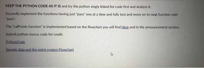 KEEP THE PYTHON CODE AS IT IS and try the python | Chegg.com