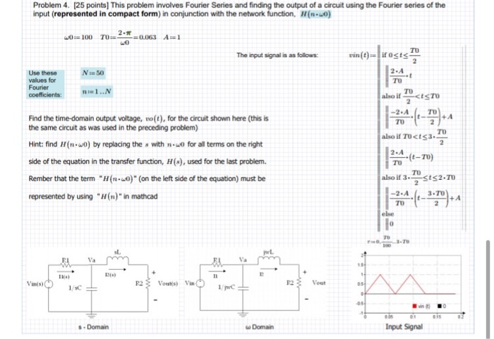 Solved Problem 4. (25 points) This problem involves Fourier | Chegg.com