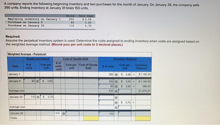 Solved A company reports the following beginning inventory | Chegg.com