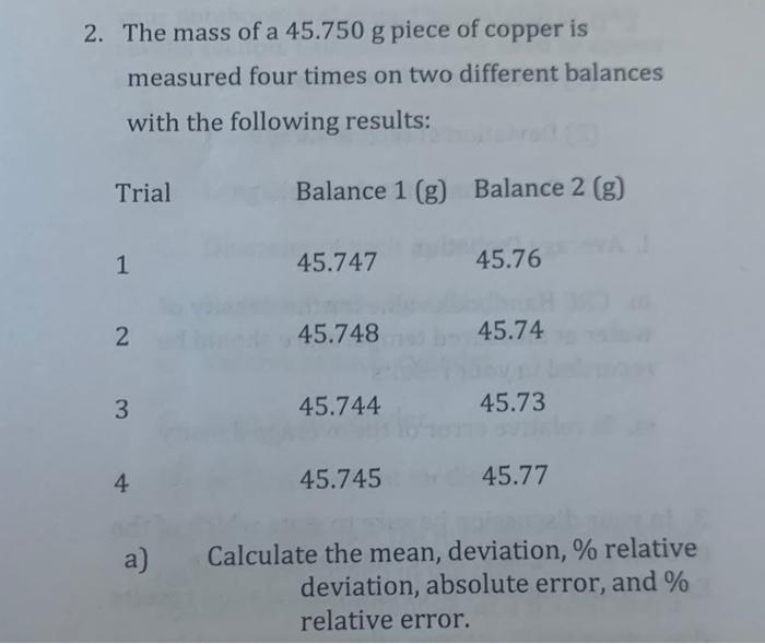 Solved will you calculate the mean, deviation, percent | Chegg.com