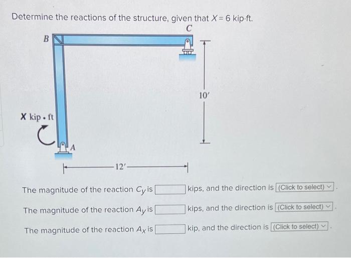 Solved Determine the reactions of the structure, given that | Chegg.com