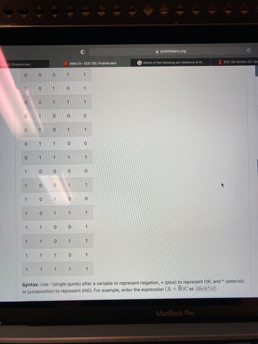 Solved HW4.13. Expressing a Boolean Function as a Product of | Chegg.com