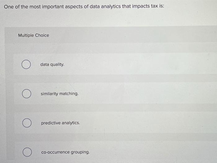 Solved One of the most important aspects of data analytics | Chegg.com