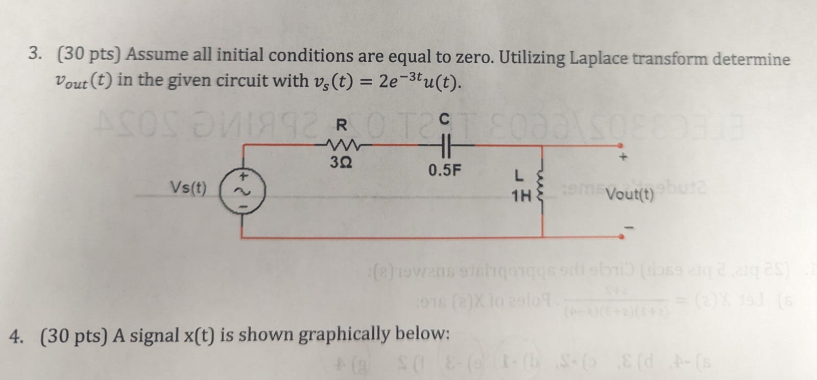 Solved (30 ﻿pts) ﻿Assume all initial conditions are equal to | Chegg.com