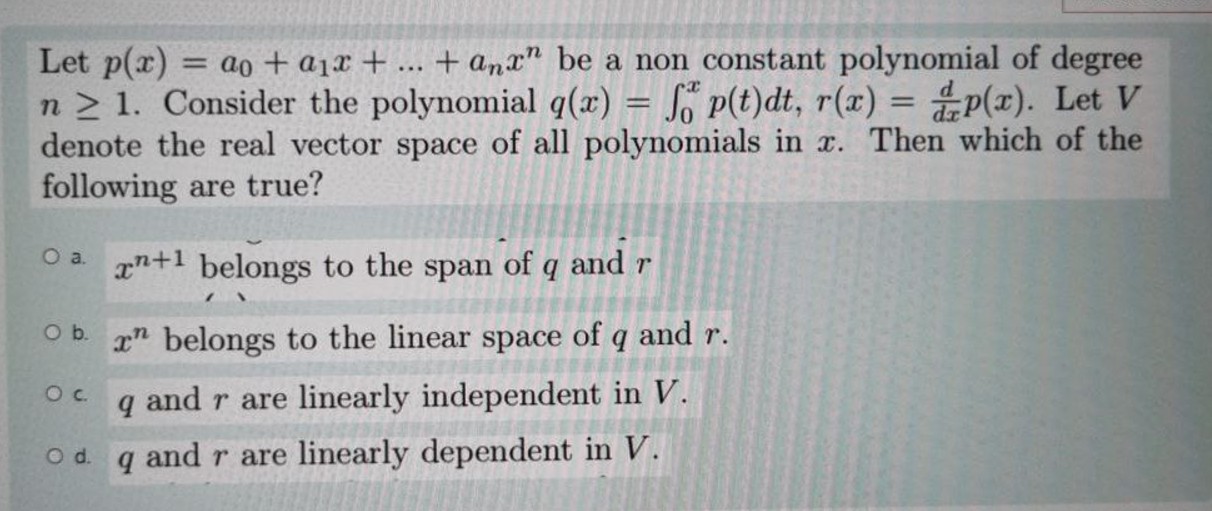 Solved Let p(x)=a0+a1x+dots+anxn ﻿be a non constant | Chegg.com