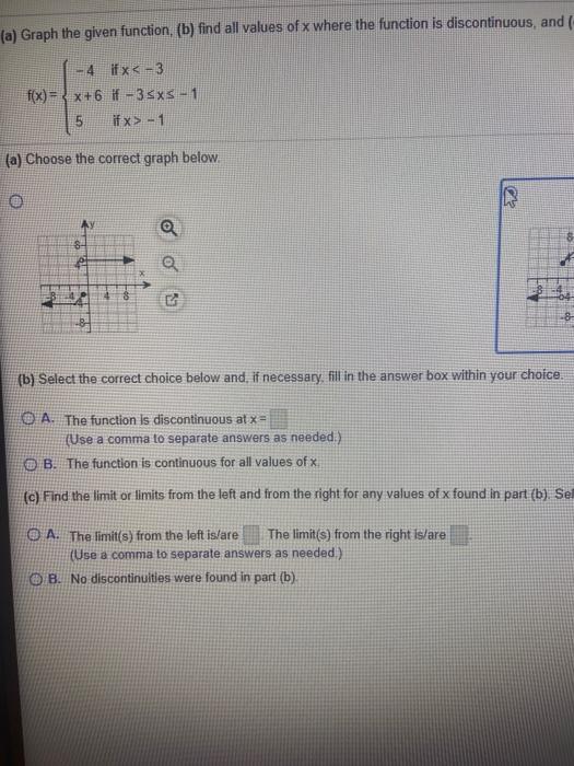 Solved (a) Graph the given function, (b) find all values of | Chegg.com