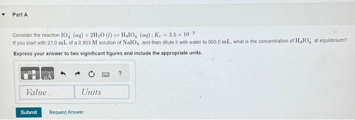 Solved Consider the reaction | Chegg.com