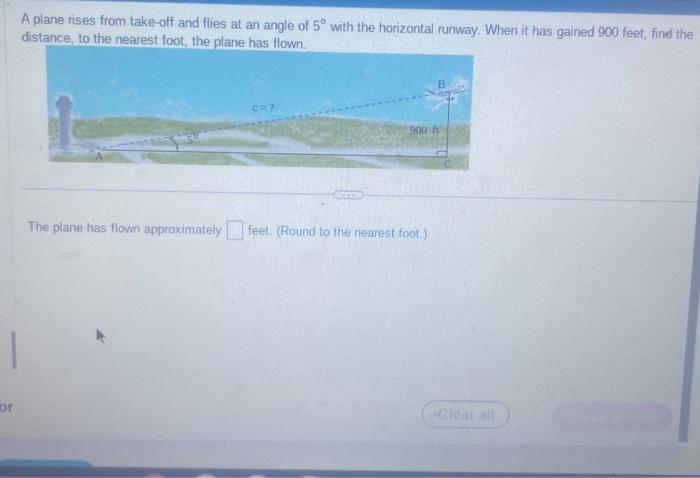 Solved A plane rises from take-off and flies at an angle of | Chegg.com