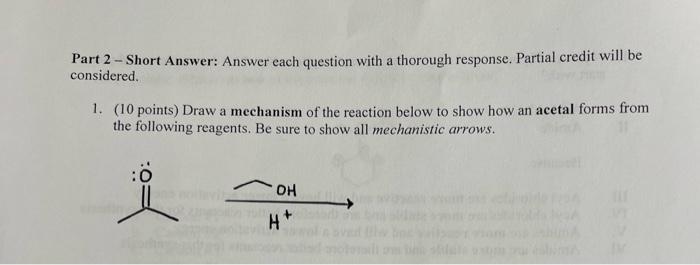 Solved Part 2 - Short Answer: Answer each question with a | Chegg.com
