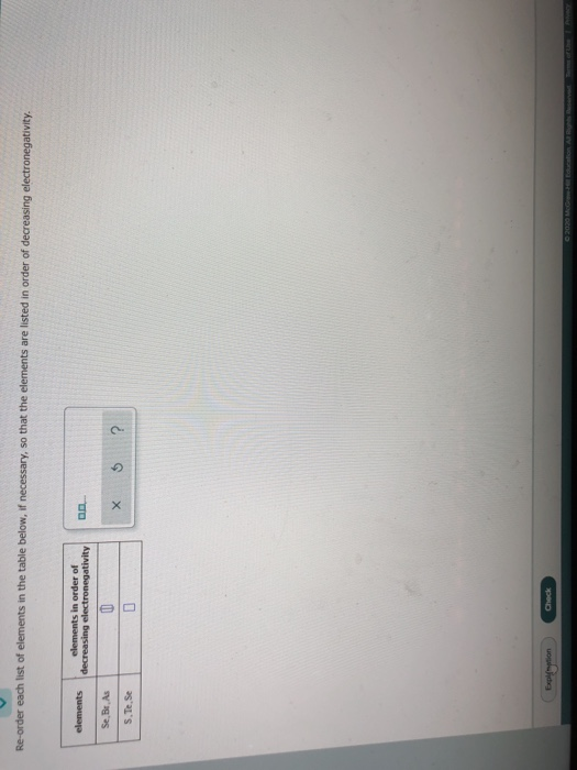 Solved Re-order each list of elements in the table below, if | Chegg.com