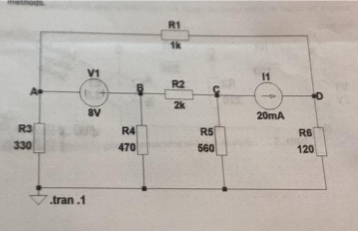 Solved .tran.1 Analyze the circuit with the specified | Chegg.com