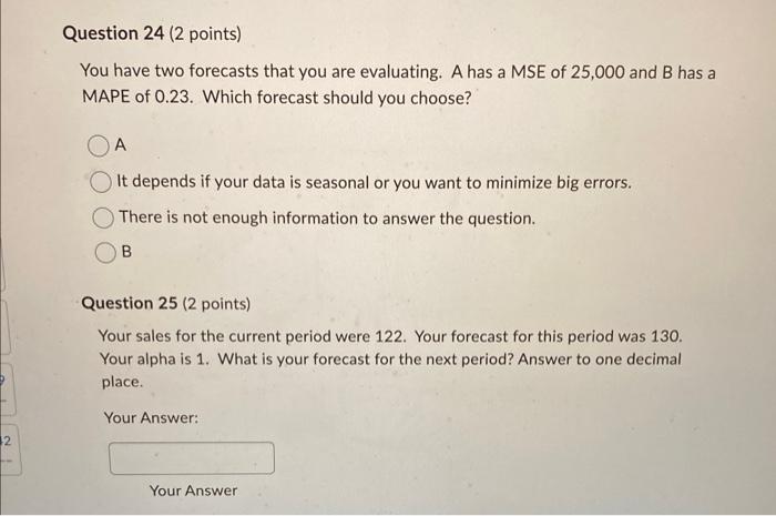 You are evaluating a forecast with errors of | Chegg.com