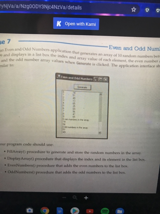 Solved Visual Basiccreate An Even And Odd Numbers