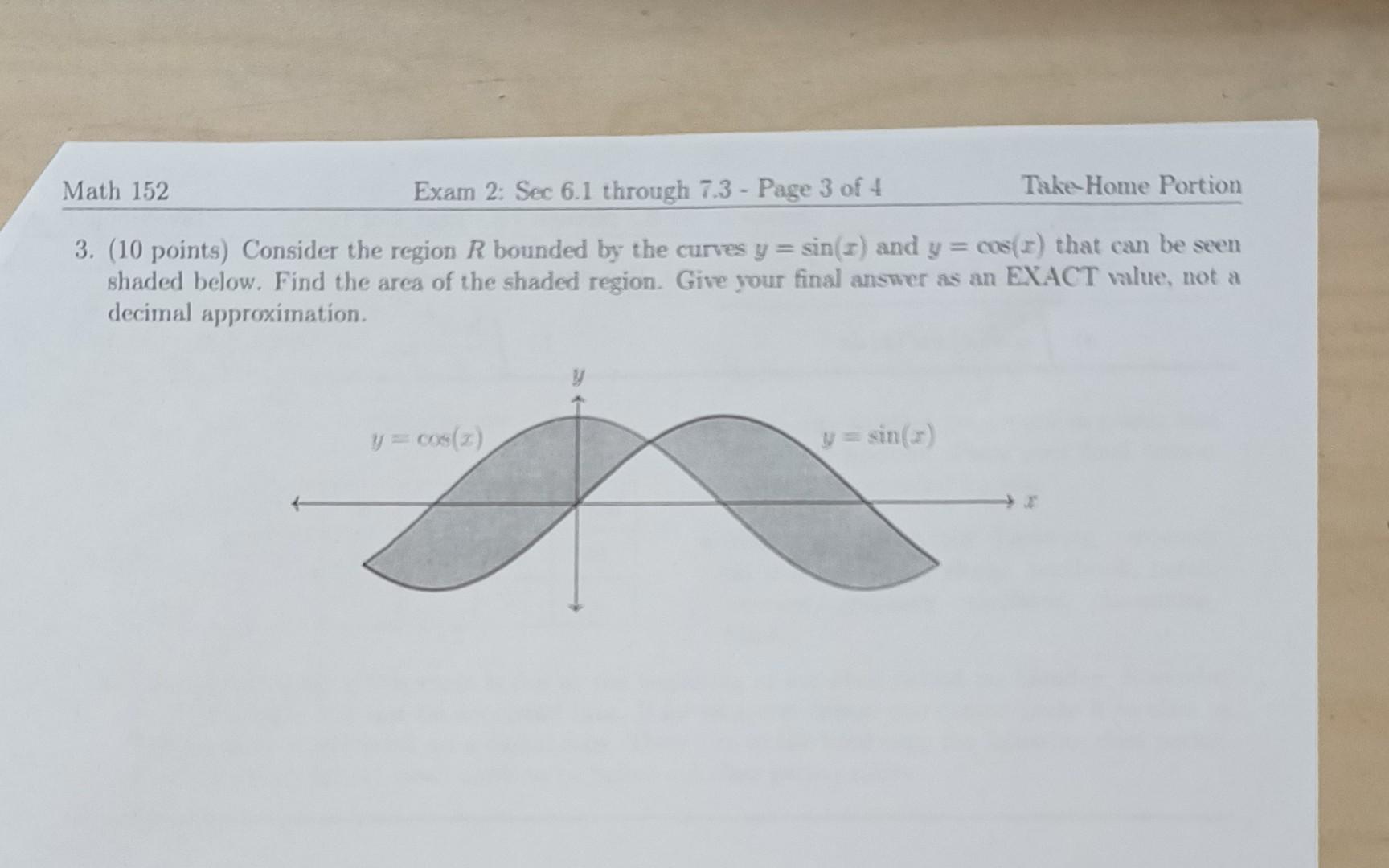 Solved 3. (10 points) Consider the region R bounded by the | Chegg.com