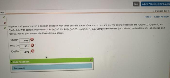Solved Save Submit Assignment for Grading ons Question 2 of | Chegg.com