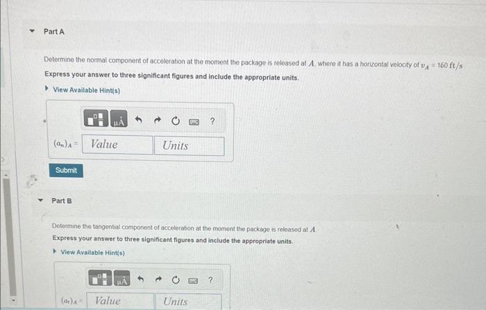 Solved A package is dropped from the plane which is flying | Chegg.com