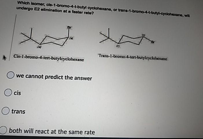 Solved Which Isomer, cis-1-bromo-4-4-butyl cyclohexano, or | Chegg.com