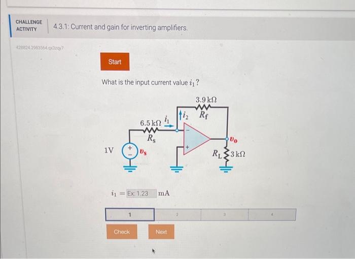 Solved CHALLENGE ACTIVITY 4.3.1: Current and gain for | Chegg.com