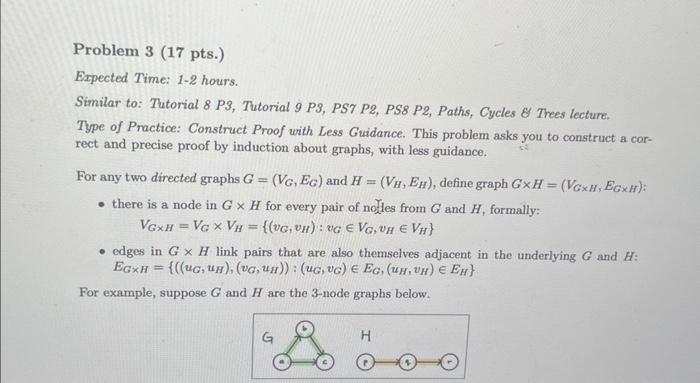 Solved Problem 3 (17 pts.) Expected Time: 1-2 hours. Similar | Chegg.com