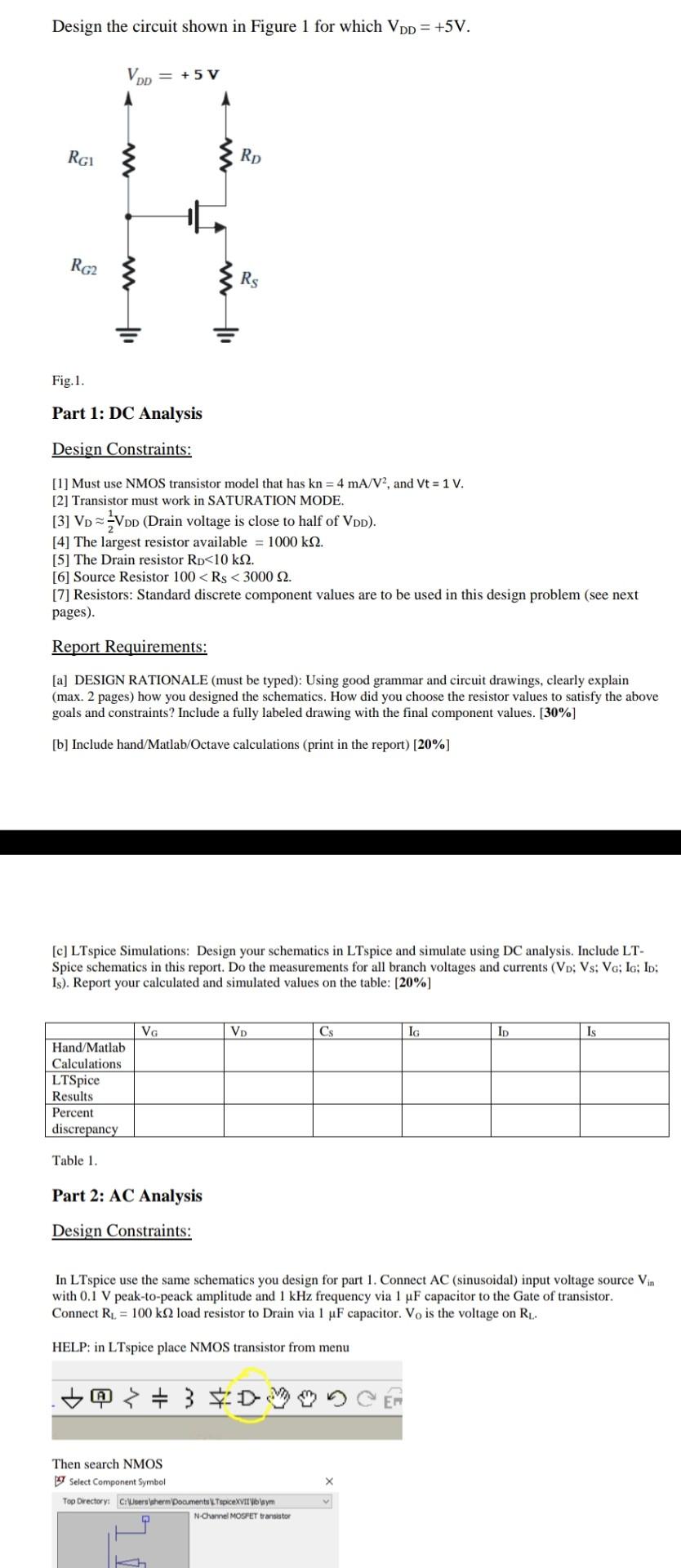 Solved Design the circuit shown in Figure 1 for which Vpp = | Chegg.com
