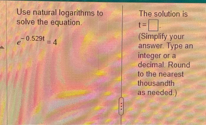 Solved Use natural logarithms to solve the equation. | Chegg.com