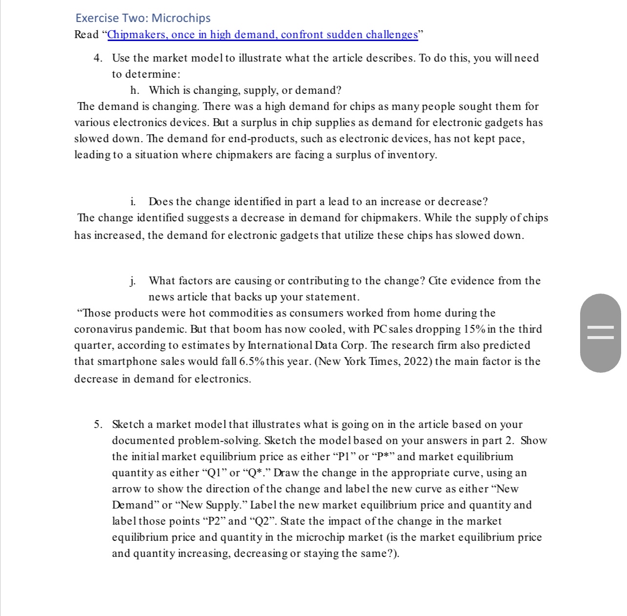 Solved Exercise Two: MicrochipsRead "Chipmakers, once in | Chegg.com