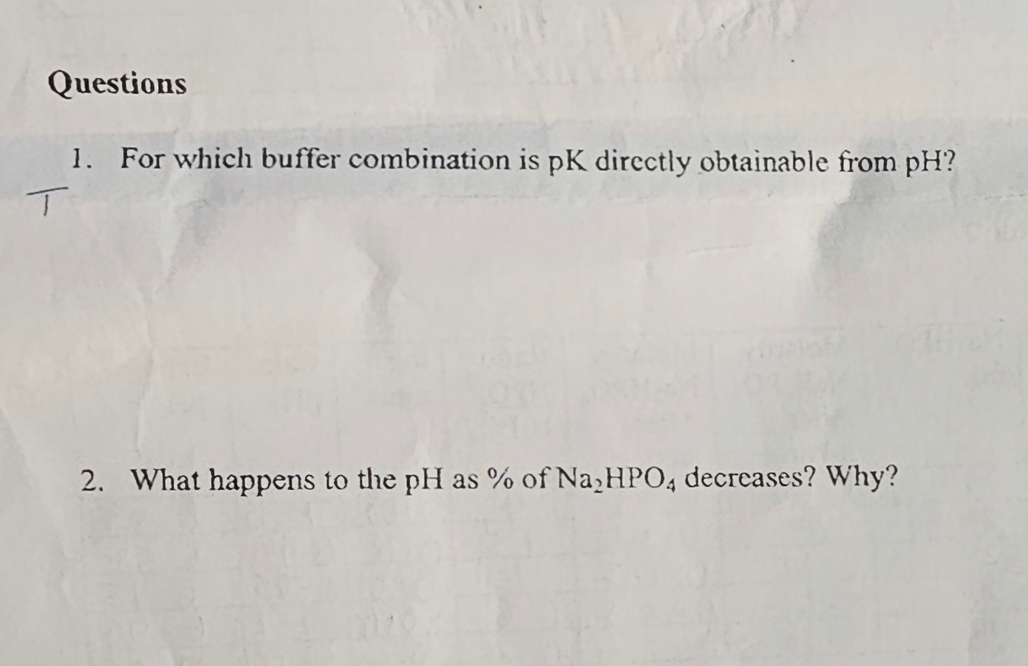 Solved QuestionsFor which buffer combination is pK directly | Chegg.com