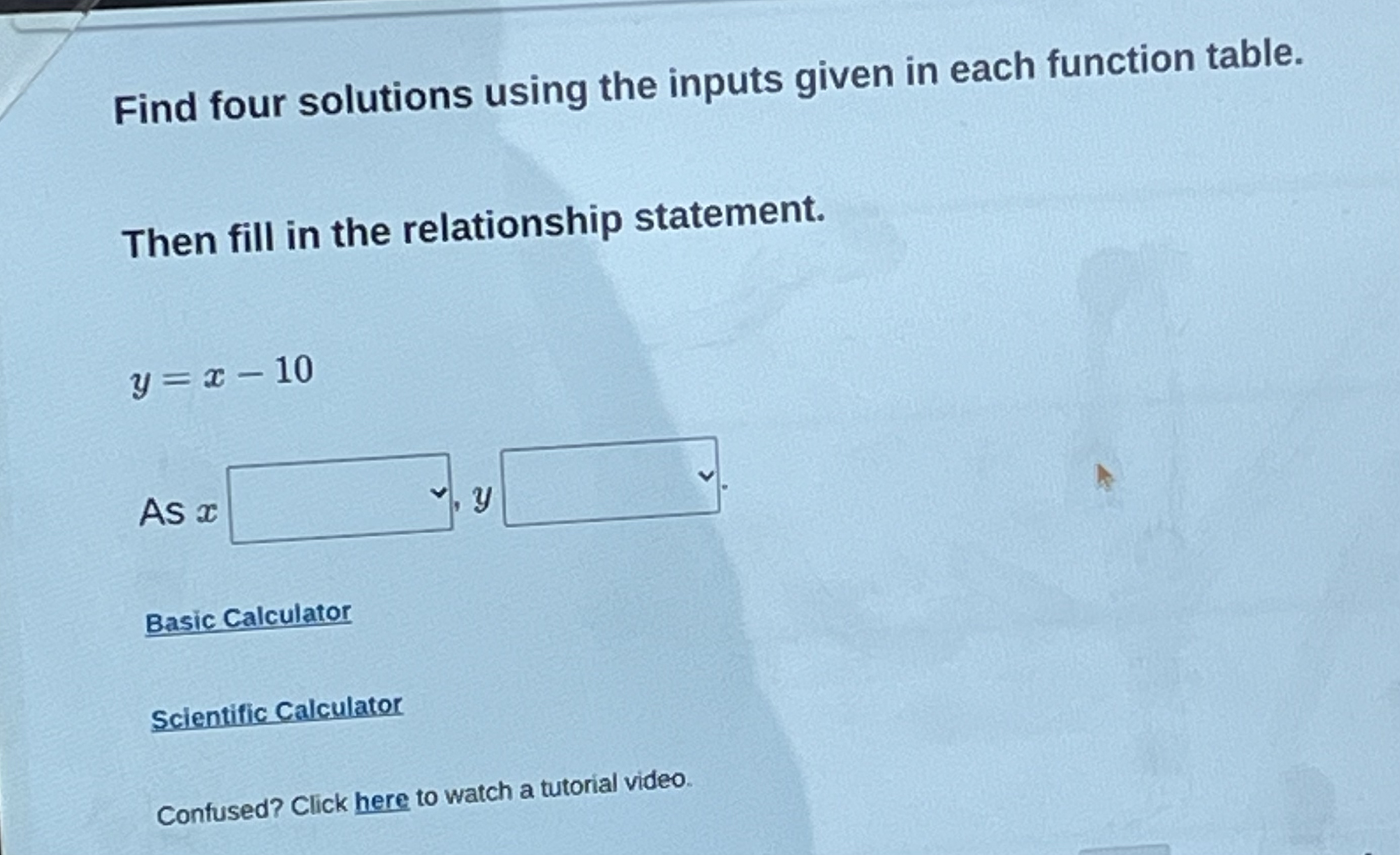 Find four solutions using the inputs given in each | Chegg.com