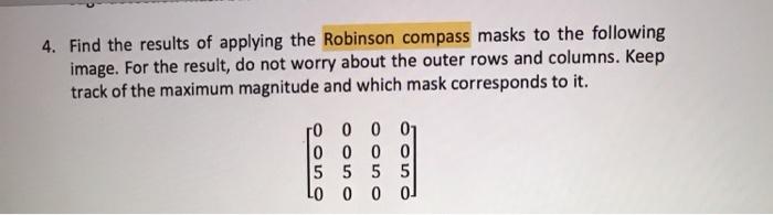 4. Find the results of applying the Robinson compass | Chegg.com