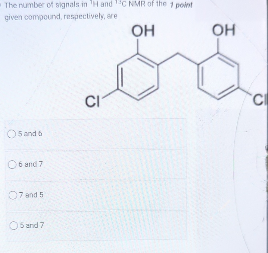 Solved The number of signals in ?1H ﻿and ?13C ﻿NMR of the 1 | Chegg.com
