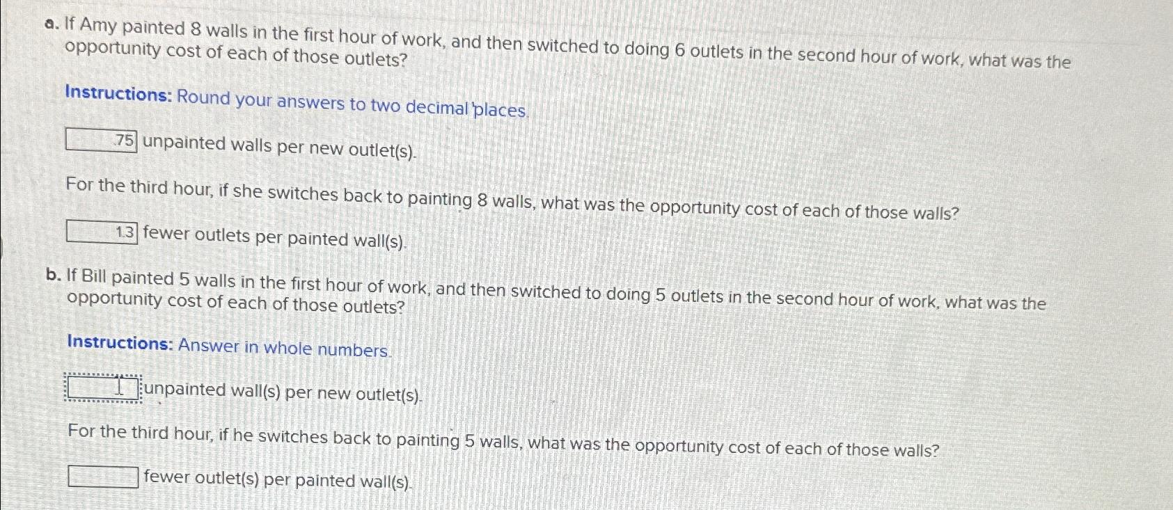 Solved a. ﻿If Amy painted 8 ﻿walls in the first hour of | Chegg.com