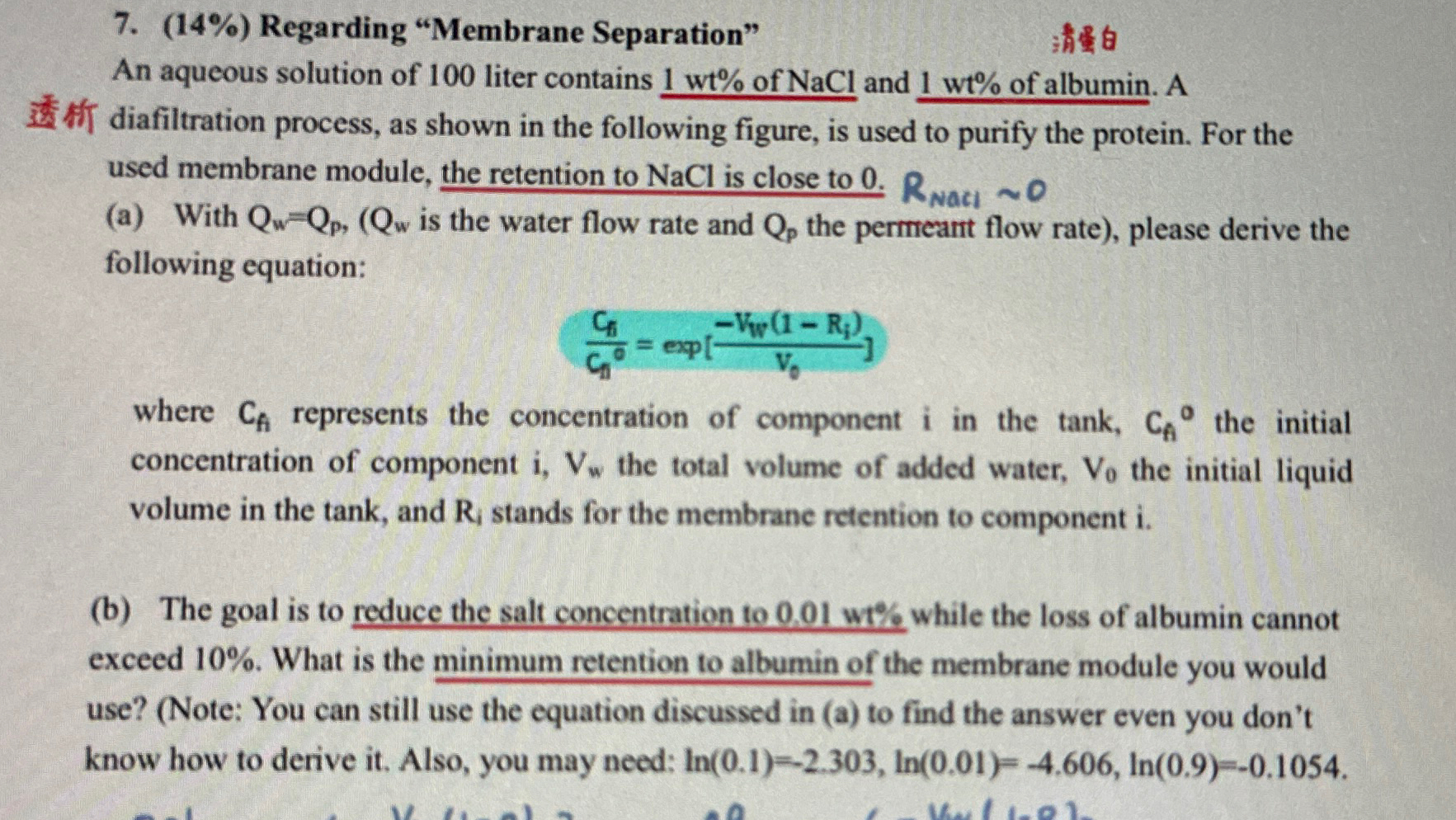 An aqueous solution of 100 ﻿liter contains 1wt% ﻿of | Chegg.com