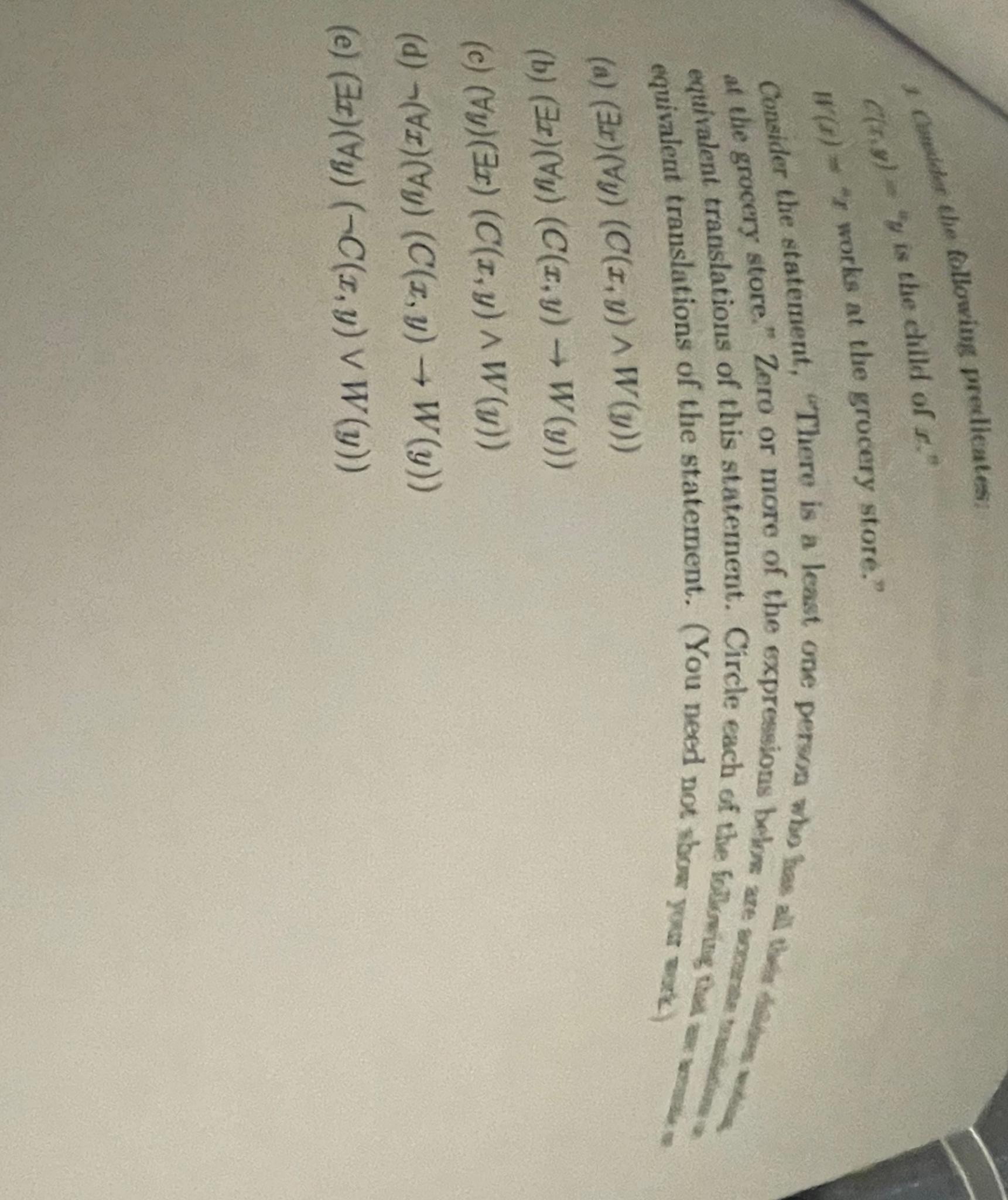 Solved , ﻿cunder the following predicates:C(5,y) " y ﻿is the | Chegg.com