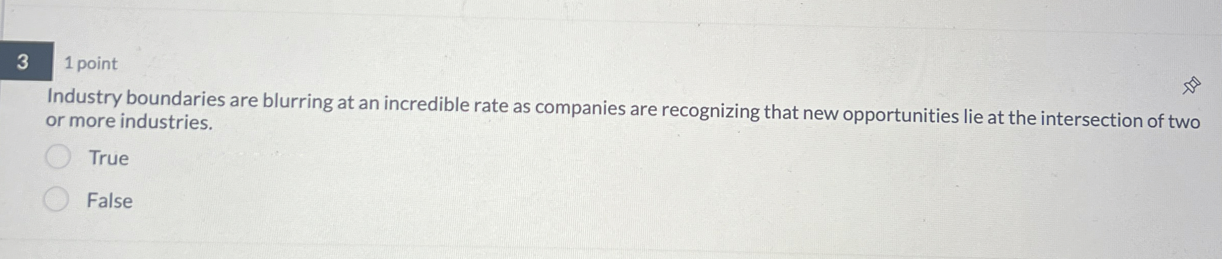 Solved 3 1 ﻿pointIndustry boundaries are blurring at an | Chegg.com