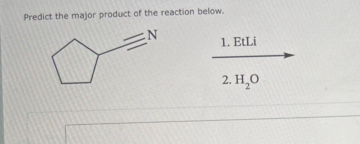 Solved Predict the major product of the reaction | Chegg.com