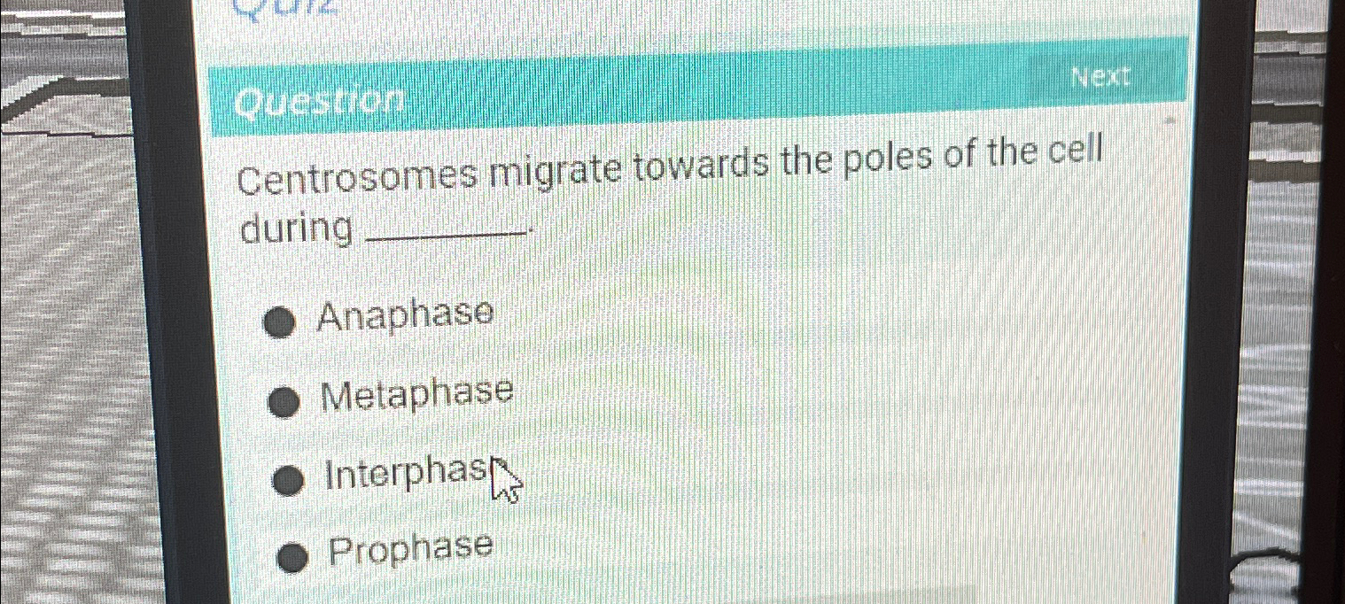 Solved oustroeNextCentrosomes migrate towards the poles of | Chegg.com