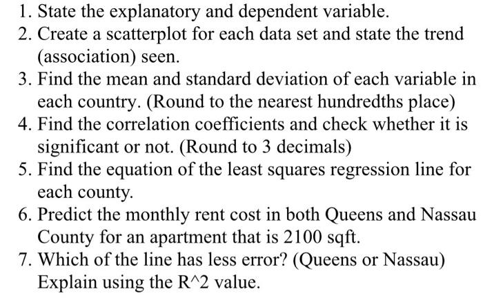 Solved 1. State the explanatory and dependent variable. 2. | Chegg.com