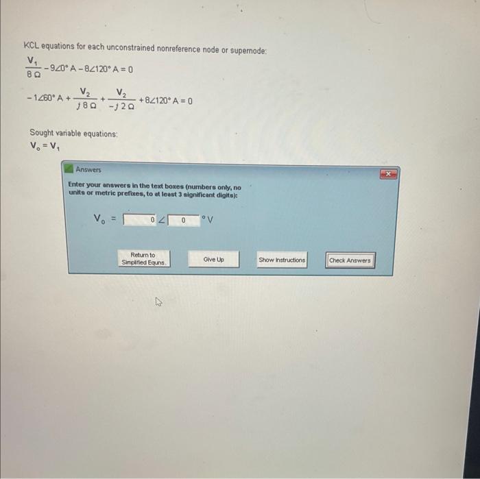 Solved KCL equations for each unconstrained nonreference | Chegg.com