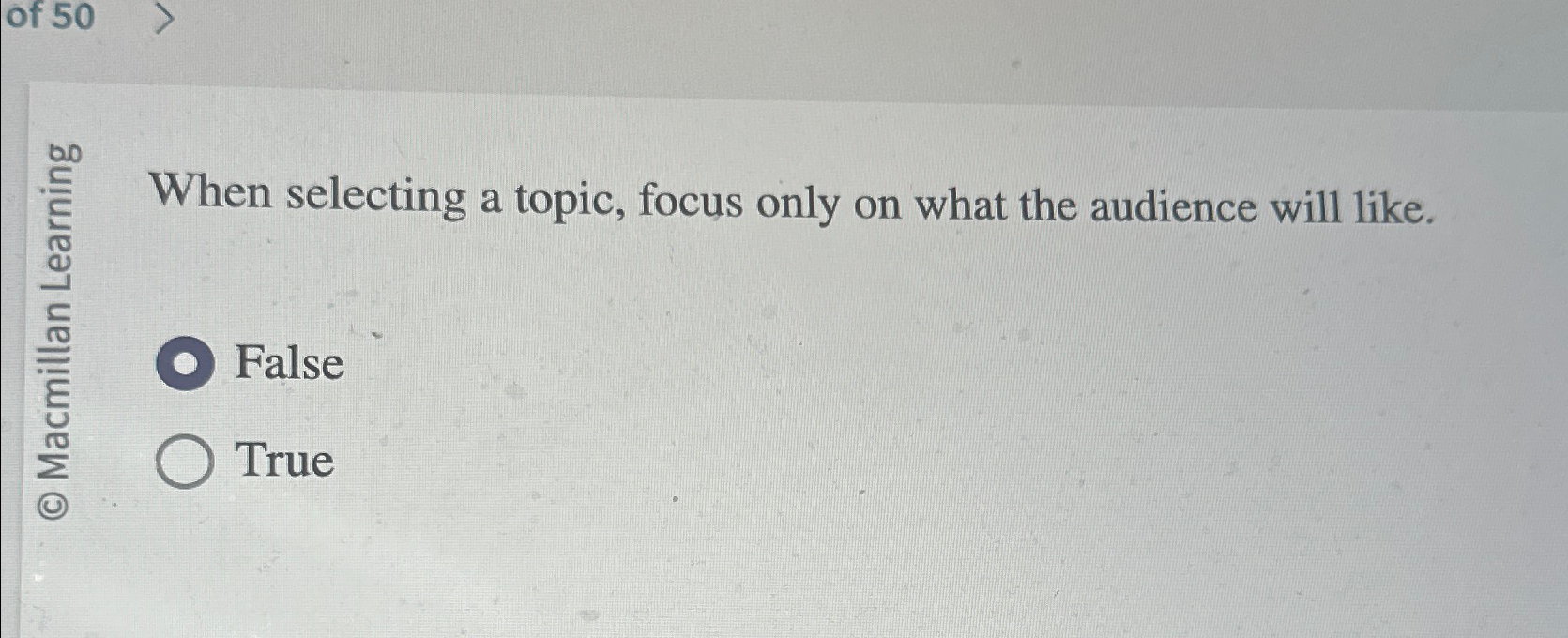 Solved When selecting a topic, focus only on what the | Chegg.com