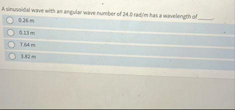 Solved A sinusoidal wave with an angular wave number of | Chegg.com