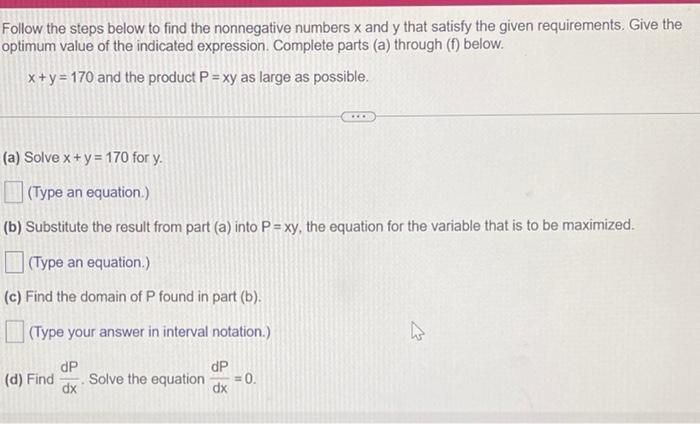 [Solved]: Follow the steps below to find the nonnegative nu