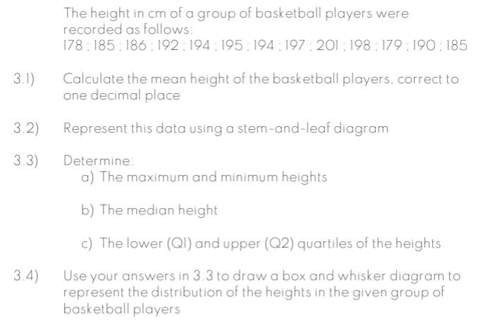 Solved The height in cm of a group of basketball players | Chegg.com